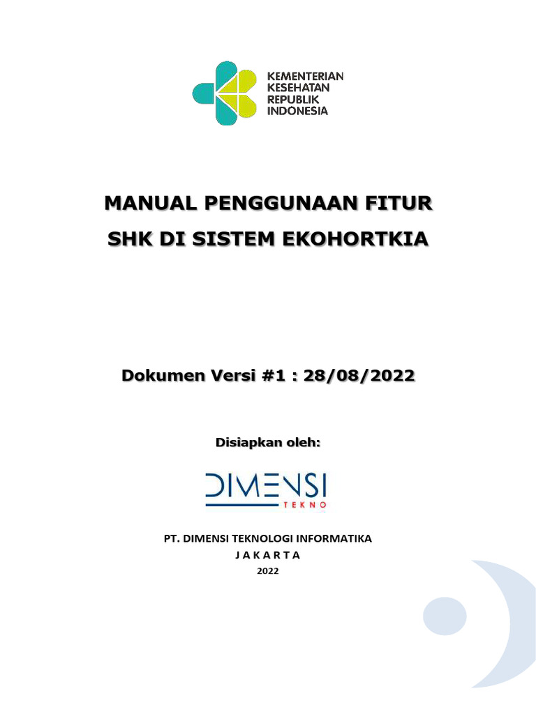 MANUAL PENGGUNAAN FITUR SHK | PDF