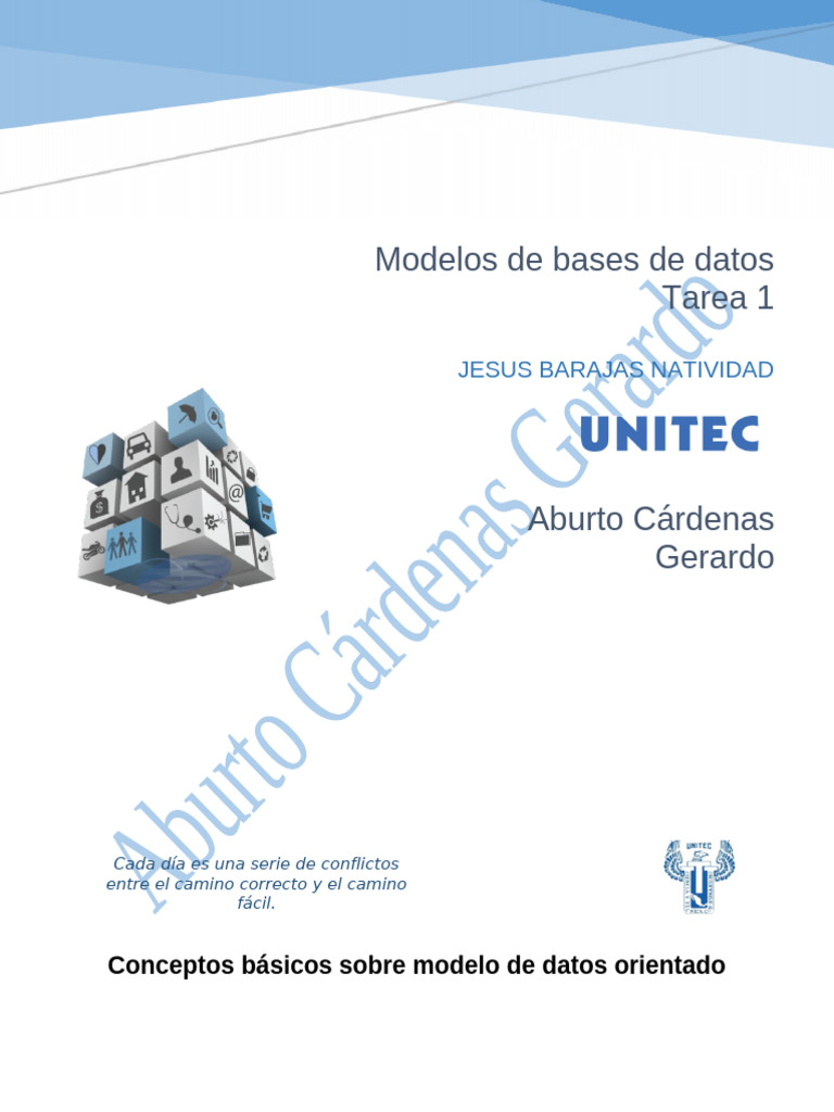 Modelos de Bases de Datos Tarea 1: Conceptos Básicos Sobre Modelo de Datos Orientado | PDF