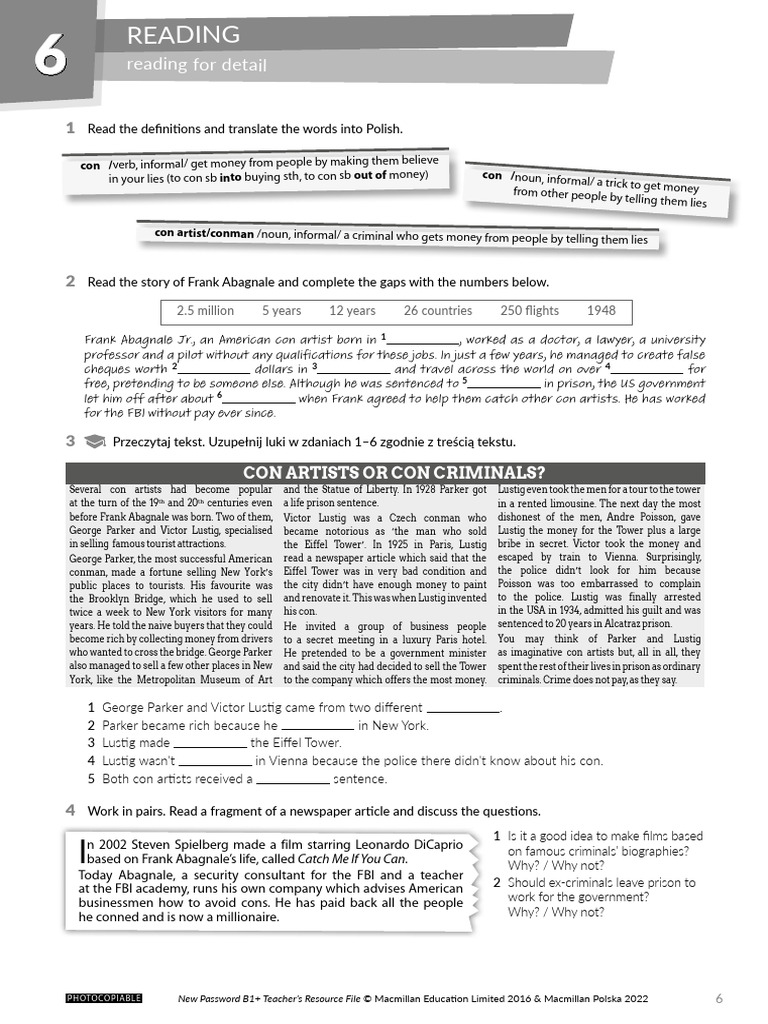 NP B1+ Reading 6 | PDF