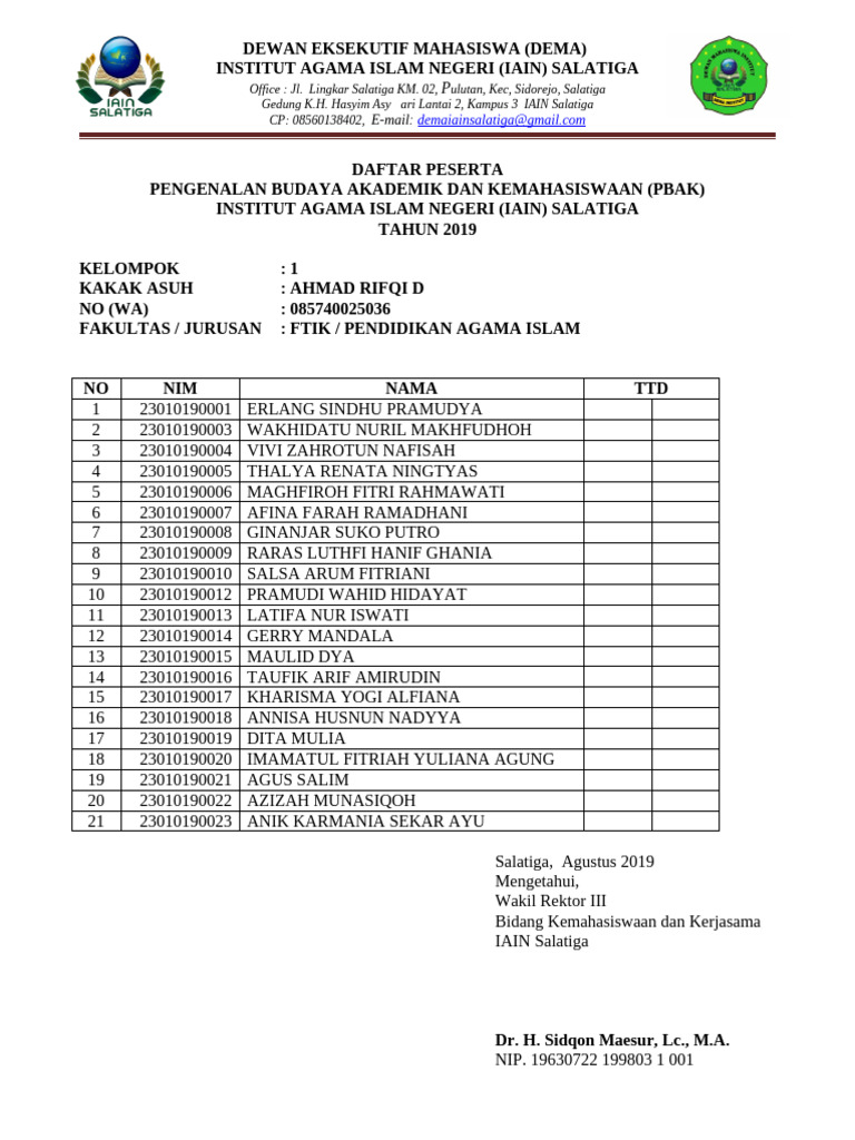 Absen Peserta - 1 | PDF