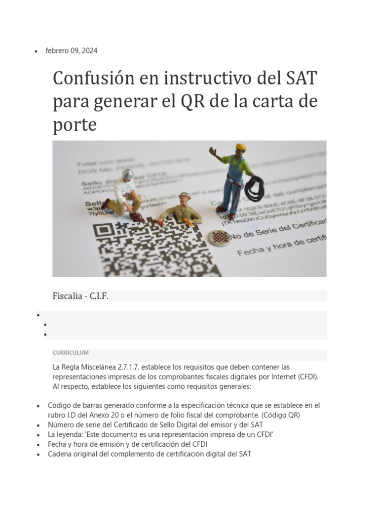 Confusión en Instructivo Del SAT para Generar El QR de La Carta de ...