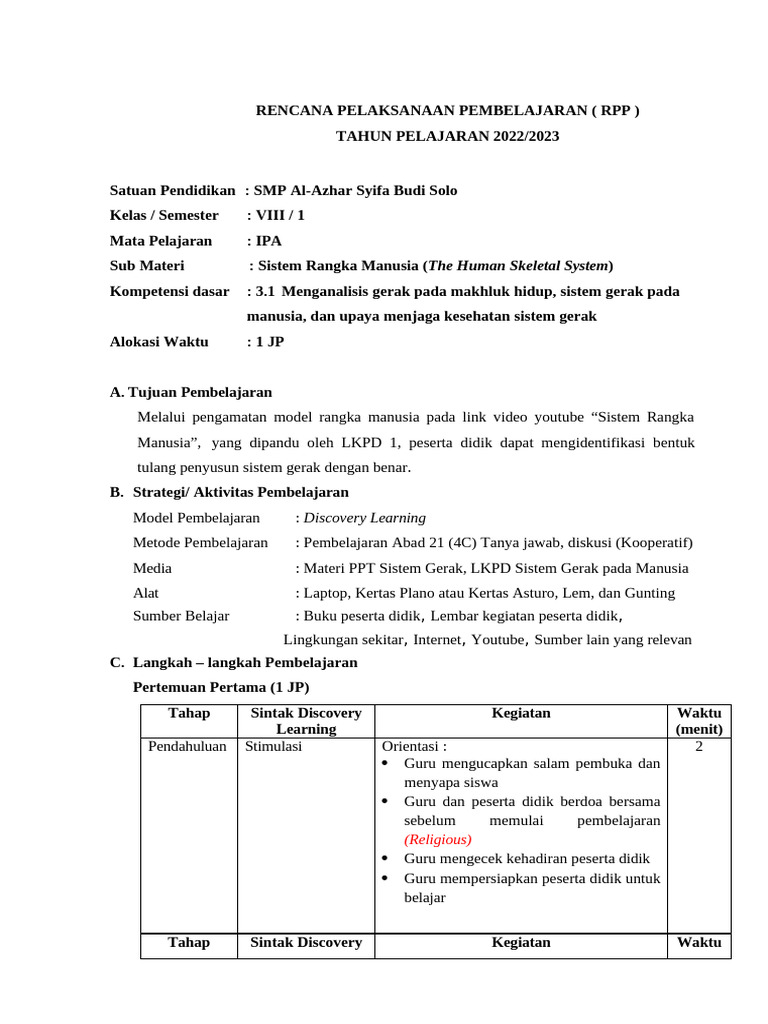 Contoh RPP | PDF