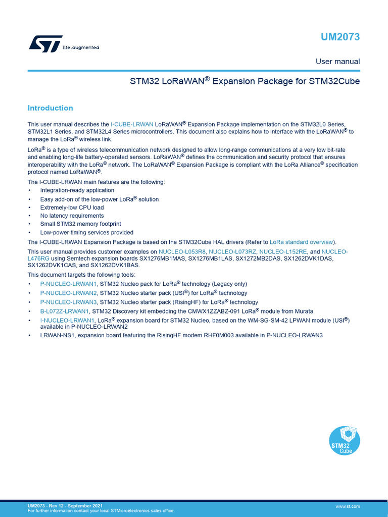 STM32 LoRaWAN | PDF