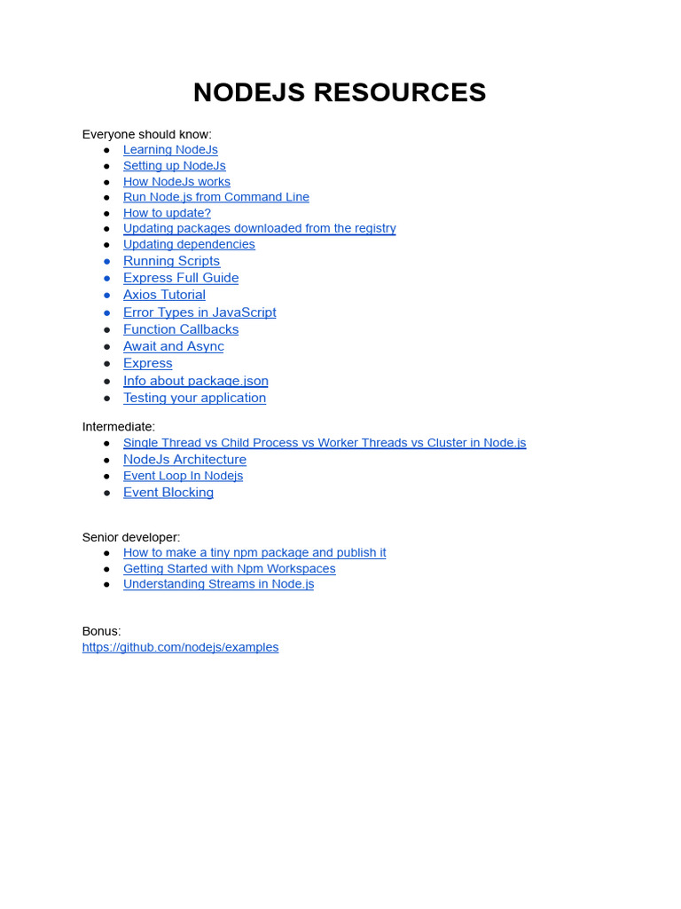 Nodejs Resources | PDF