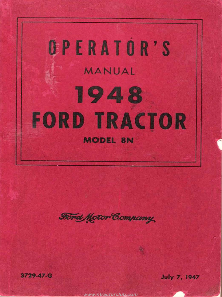 1948 8N Operator's Manual | PDF