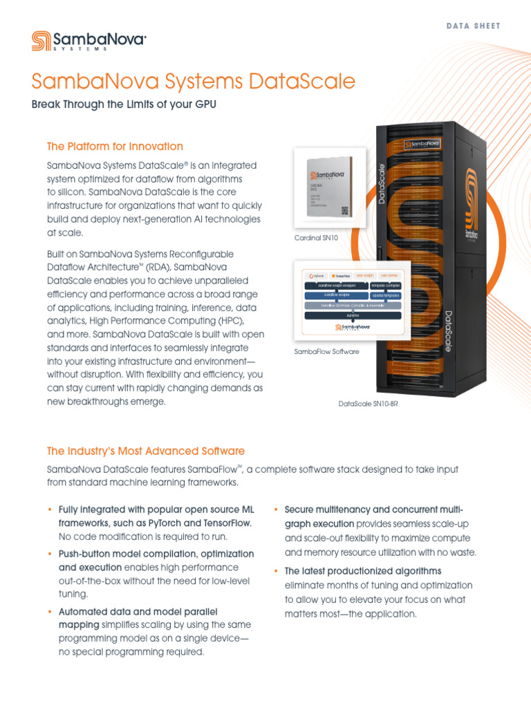 SambaNova DataScale Data-Sheet 10.08.21EN | PDF