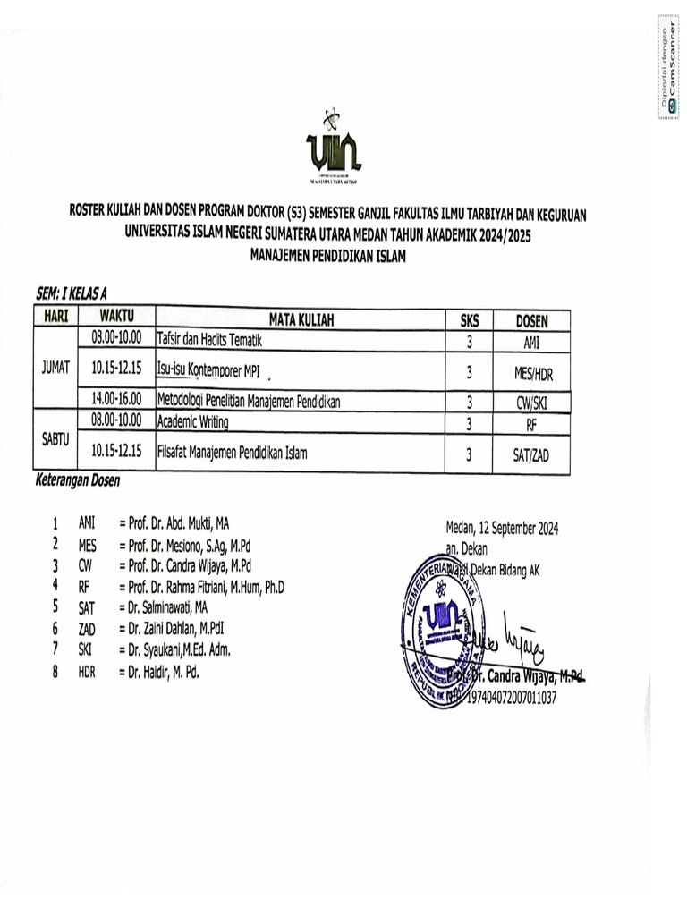 Roster S3 MPI Sem. Ganjil 2024 2025 Genap OK | PDF