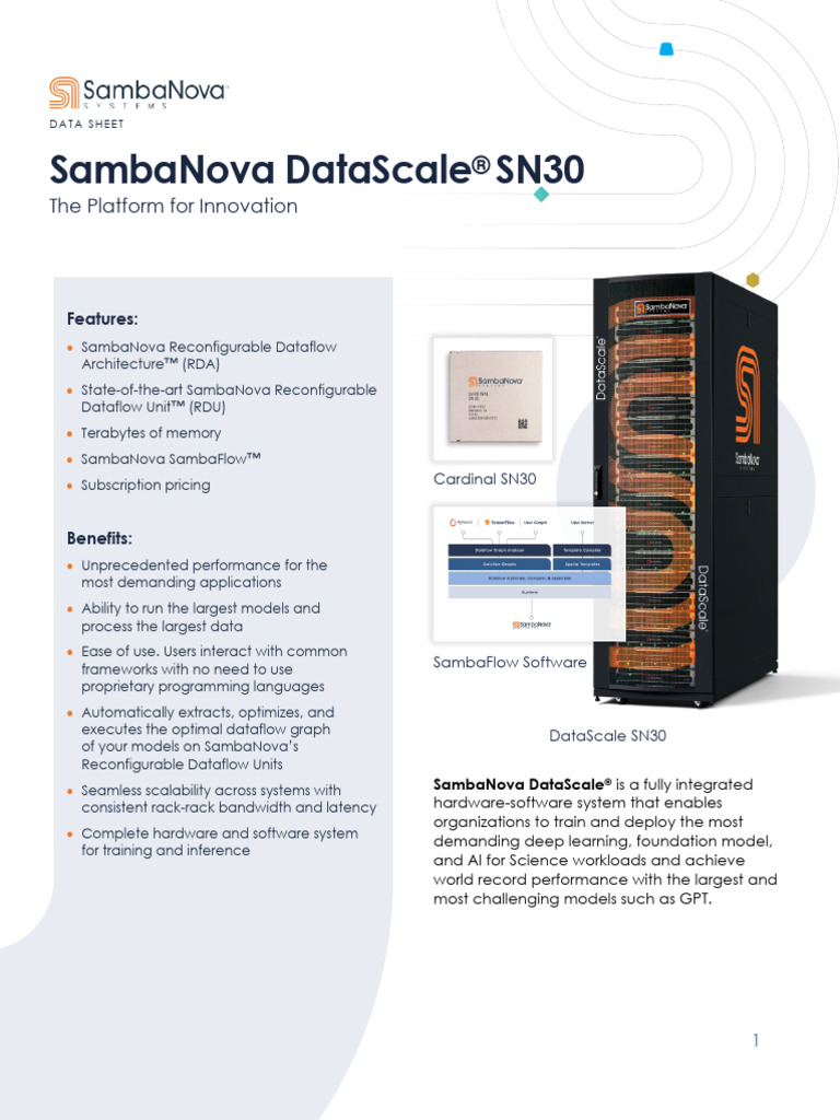 SambaNova DataSheet DataScale SN30 09132022 En-1 | PDF