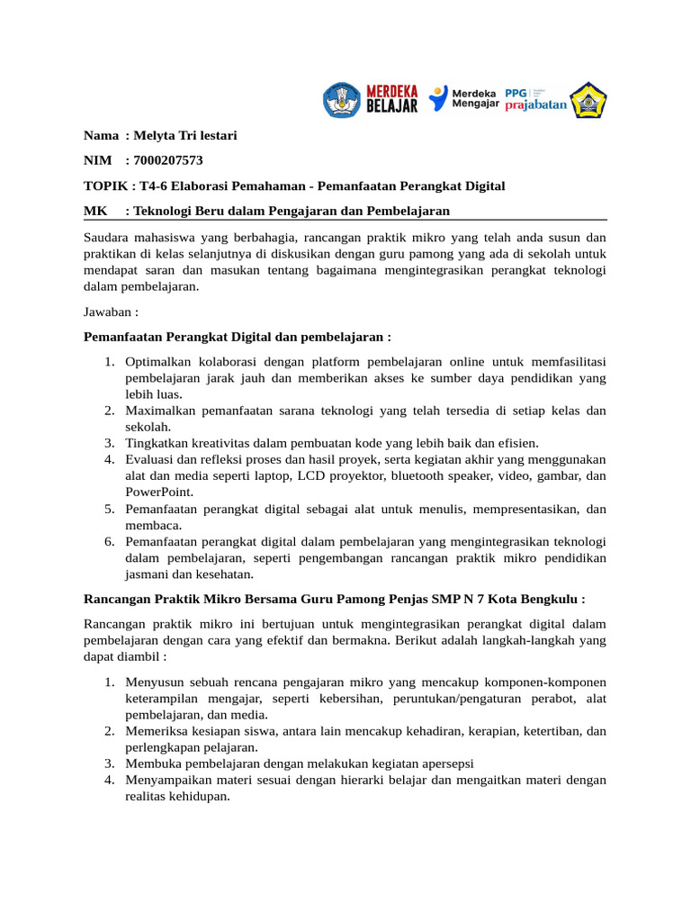 T4-6 Elaborasi Pemahaman - Pemanfaatan Perangkat Digital | PDF