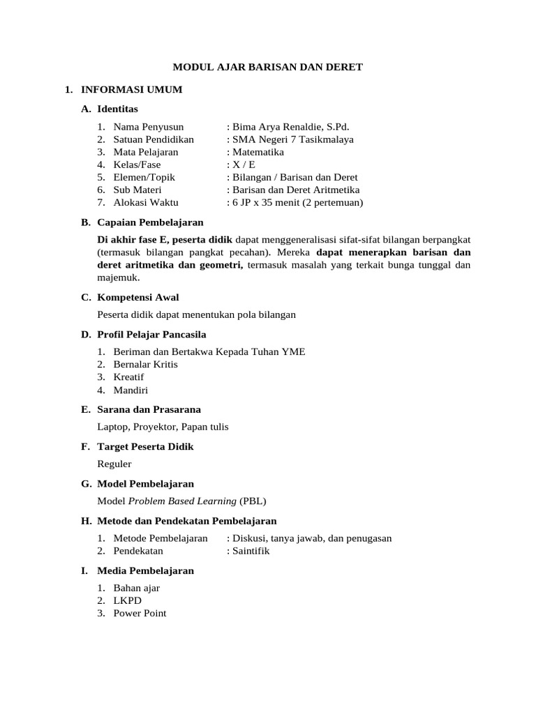 Modul Ajar - 1 | PDF