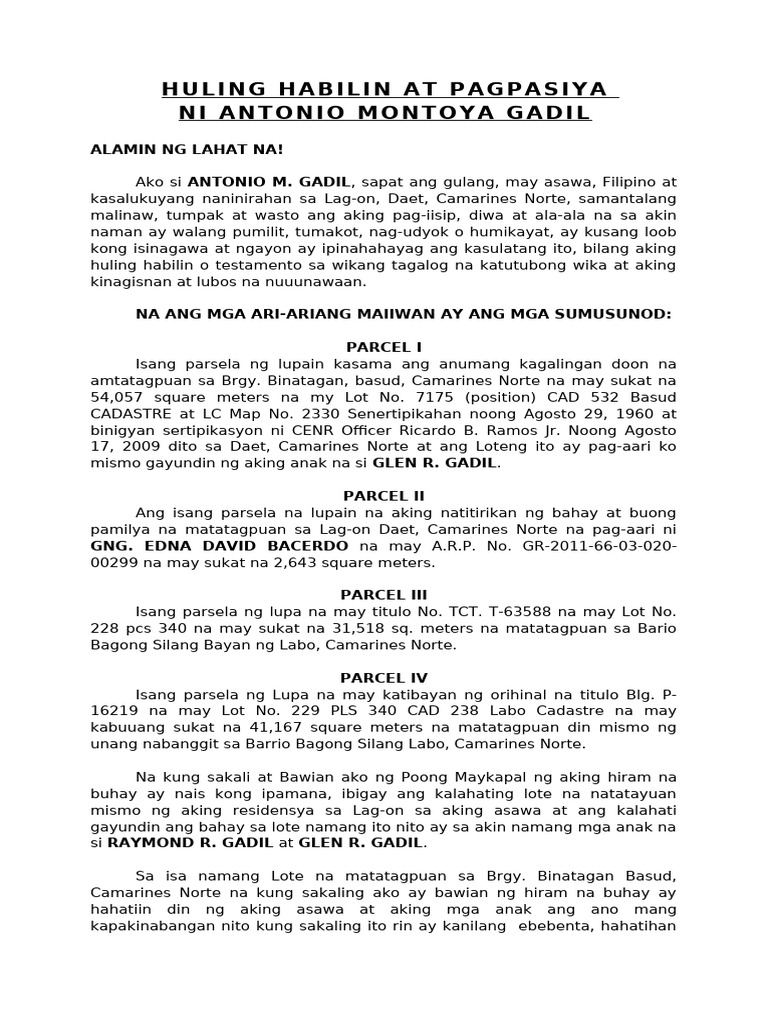 Huling Habilin ni Antonio M. Gadil | PDF | Southeast Asia | Languages ...
