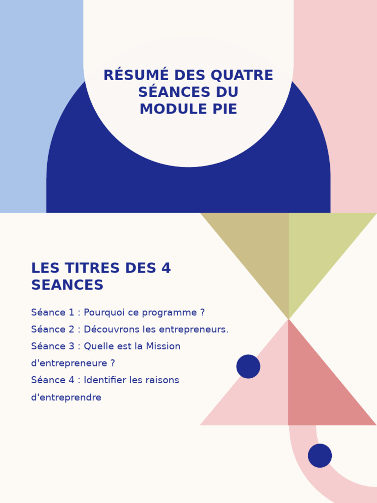 Résumé Des Quatre Séances Du Module PIE | PDF