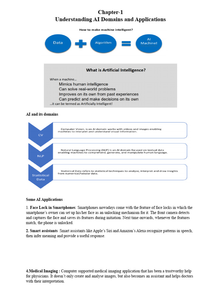 Chapter-1 AI Domains and Applications - 060120 | PDF