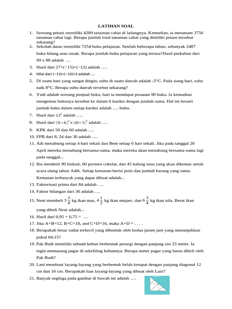 LATIHAN SOAL lv 3 | PDF
