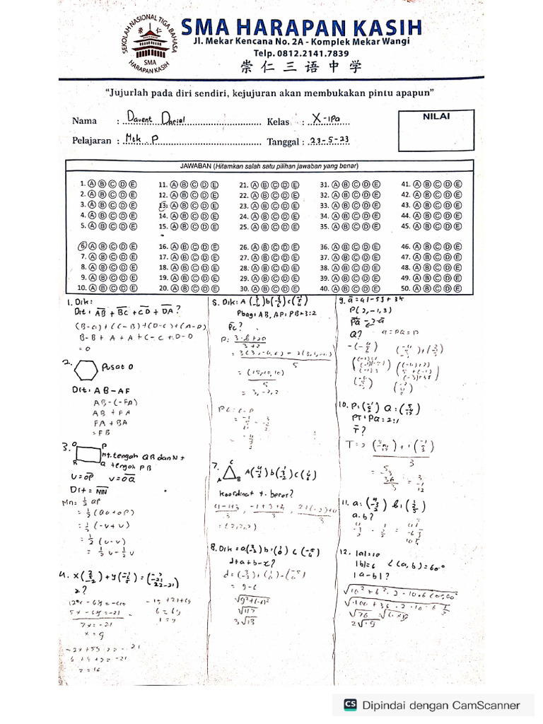 Kisi Kisi MTK Minat Davent Xipa | PDF