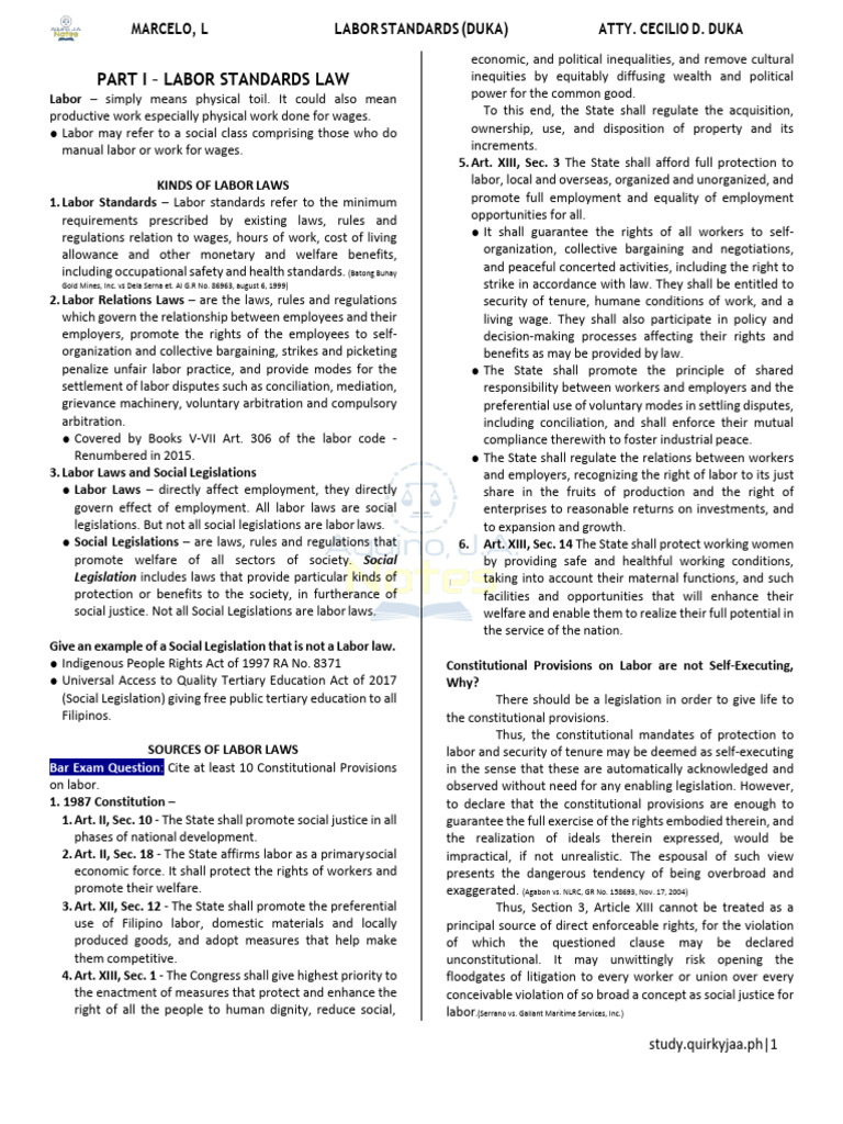 Labor Standards | PDF
