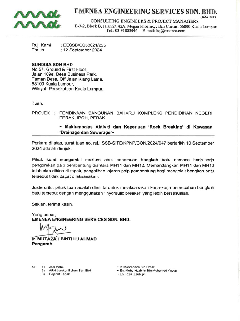 225 - Sunissa - Maklumbalas Aktiviti Dan Keperluan 'Rock Breaking' Di ...