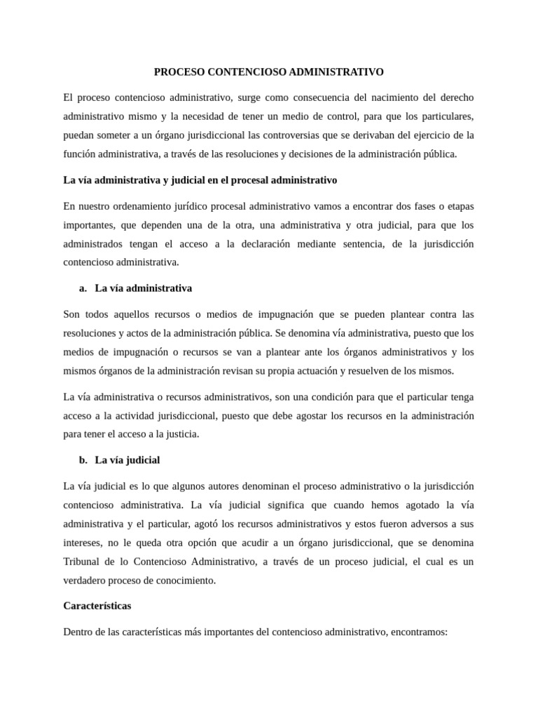 Proceso Contencioso Administrativo Pdf