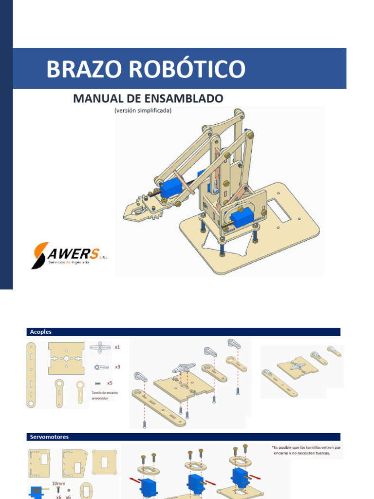 BRAZO - ROBOTICO - Manual de Ensamblado (2022) | PDF