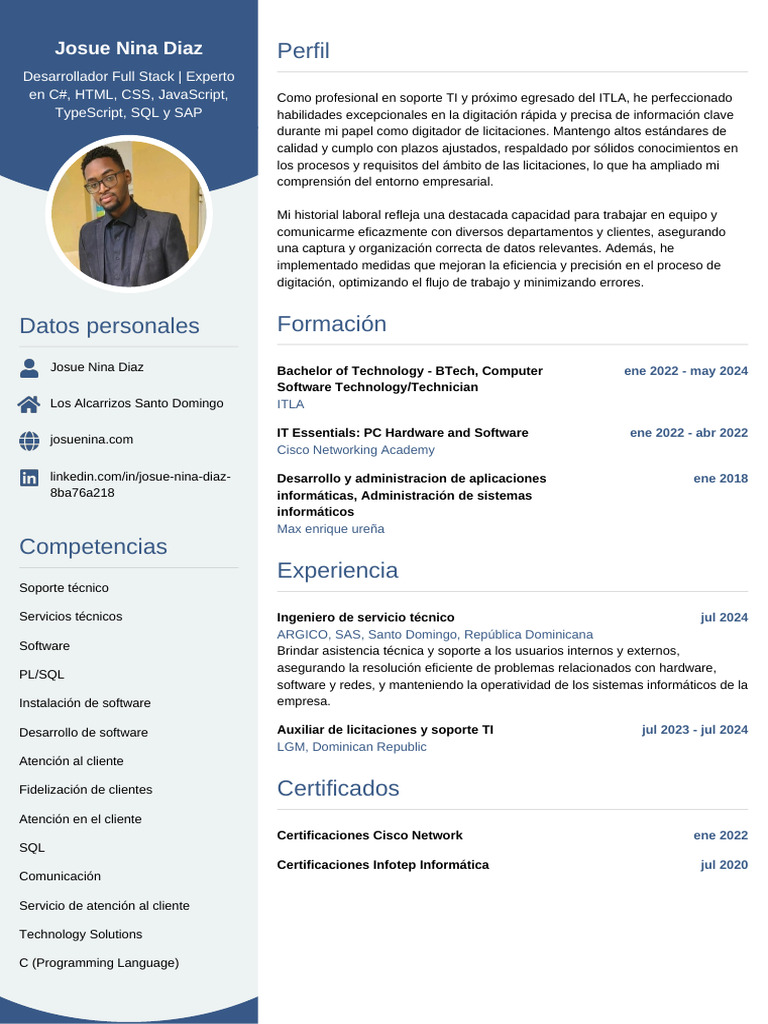 Josue Nina Diaz Cv_lin | PDF