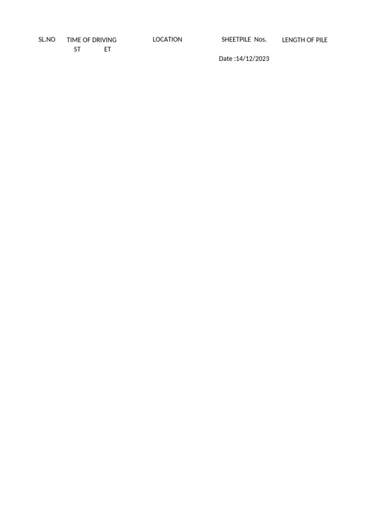 Sheet Pile Register | PDF