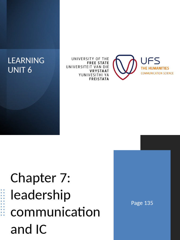Learning Unit 6 - Leadership Communication and IC 19august2024 | PDF
