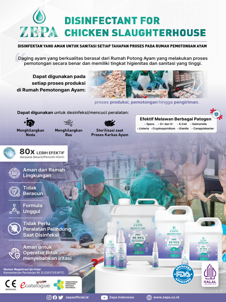 Brosur ZEPA Disinfectant For Slaughterhouse | PDF