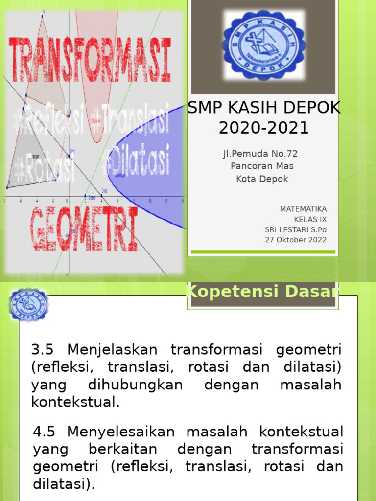 2223 Kelas 9 Transformasi Geometri 20-10 | PDF
