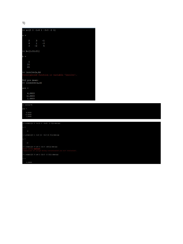 Matlab Determinants | PDF