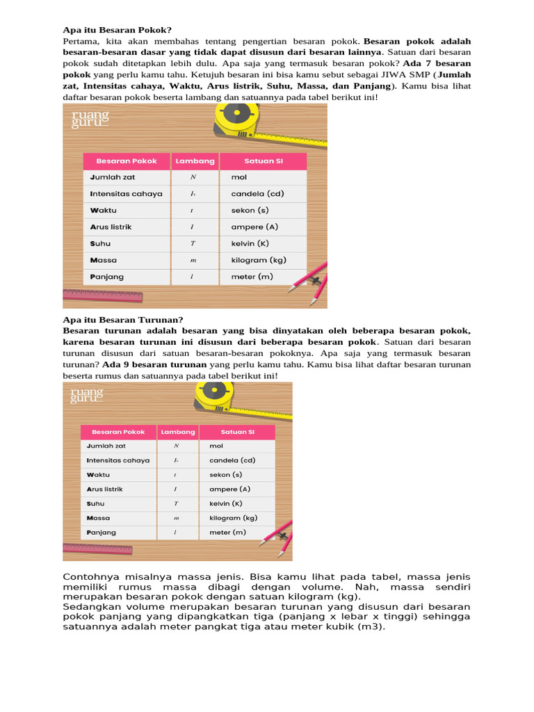 Apa Itu Besaran Pokok | PDF