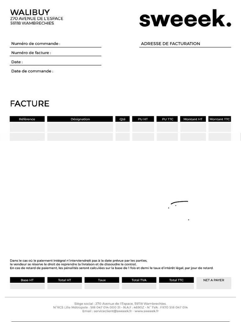 Facture Sweek | PDF Facture Sweek | PDF