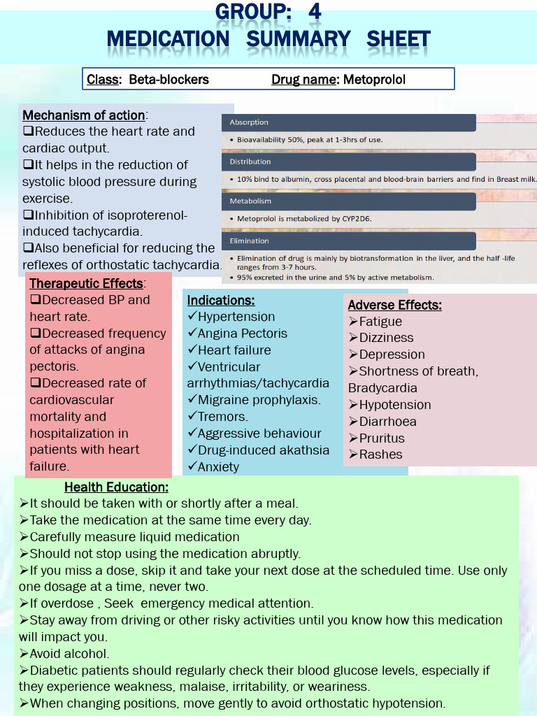 Medical Summary Sheet (Group 4) | PDF