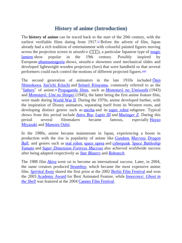 21 - History of Anime | PDF