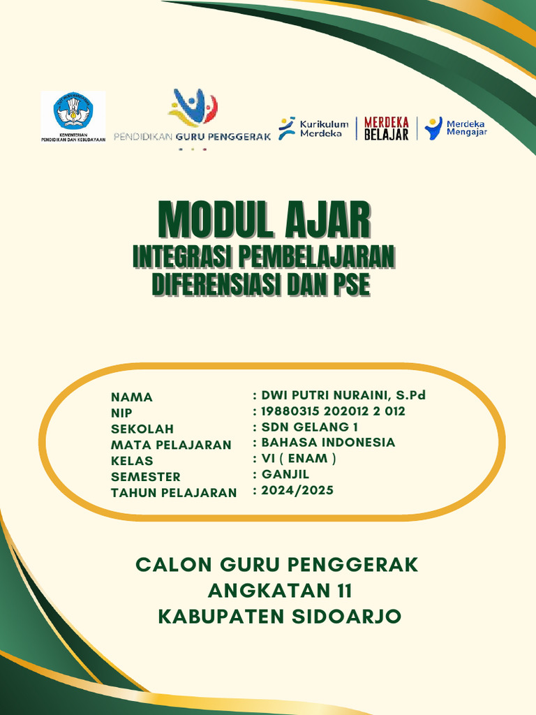 Modul Ajar Integrasi Pembelajaran Diferensiasi Dan PSE - Dwi Putri ...