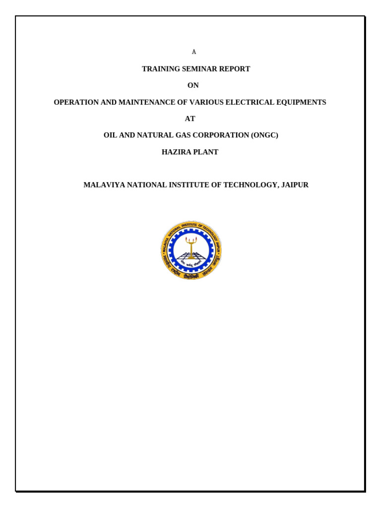 Ongc Report-1 | PDF | Electric Motor | Solar Power