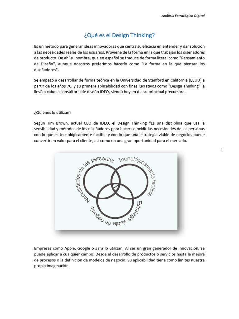 Qué Es El Design Thinking | PDF