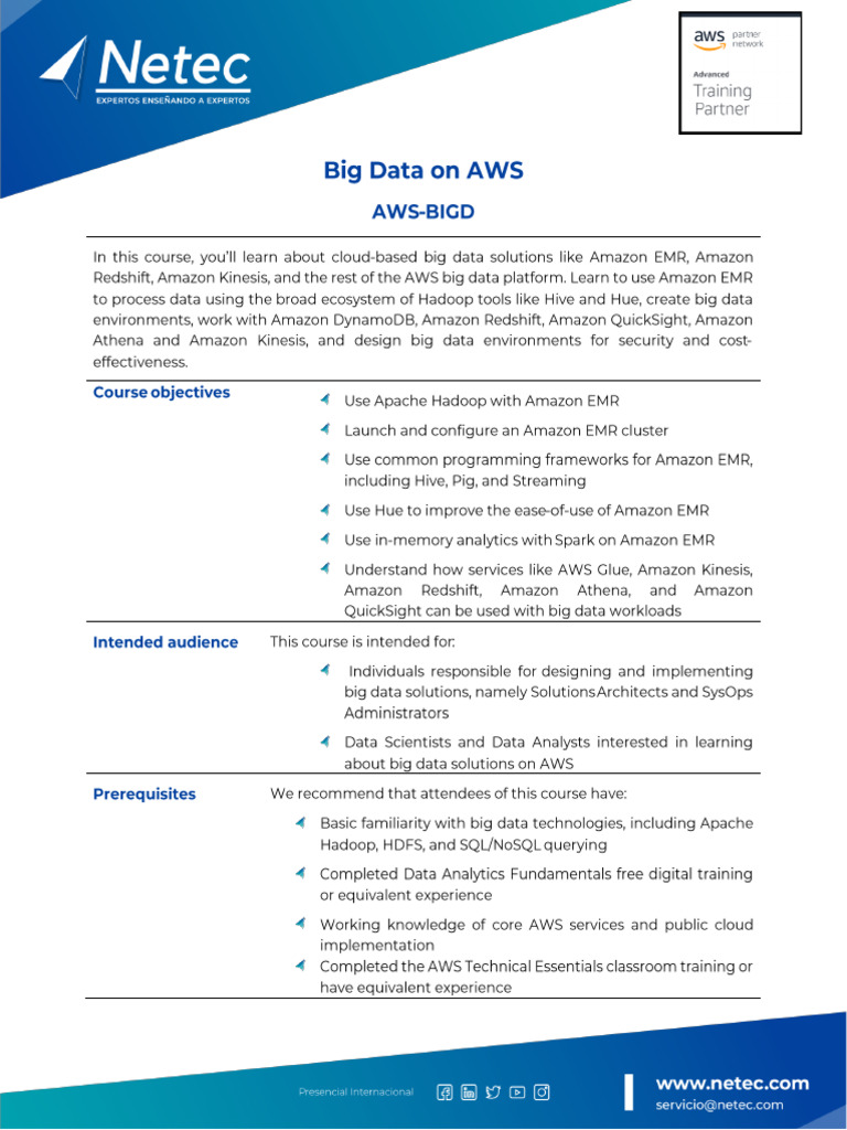 AWS-BIGD Big Data On AWS | PDF