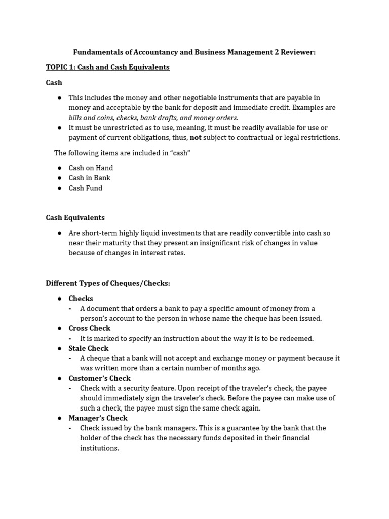 Fundamentals of Accountancy and Business Management 2 Reviewer | PDF