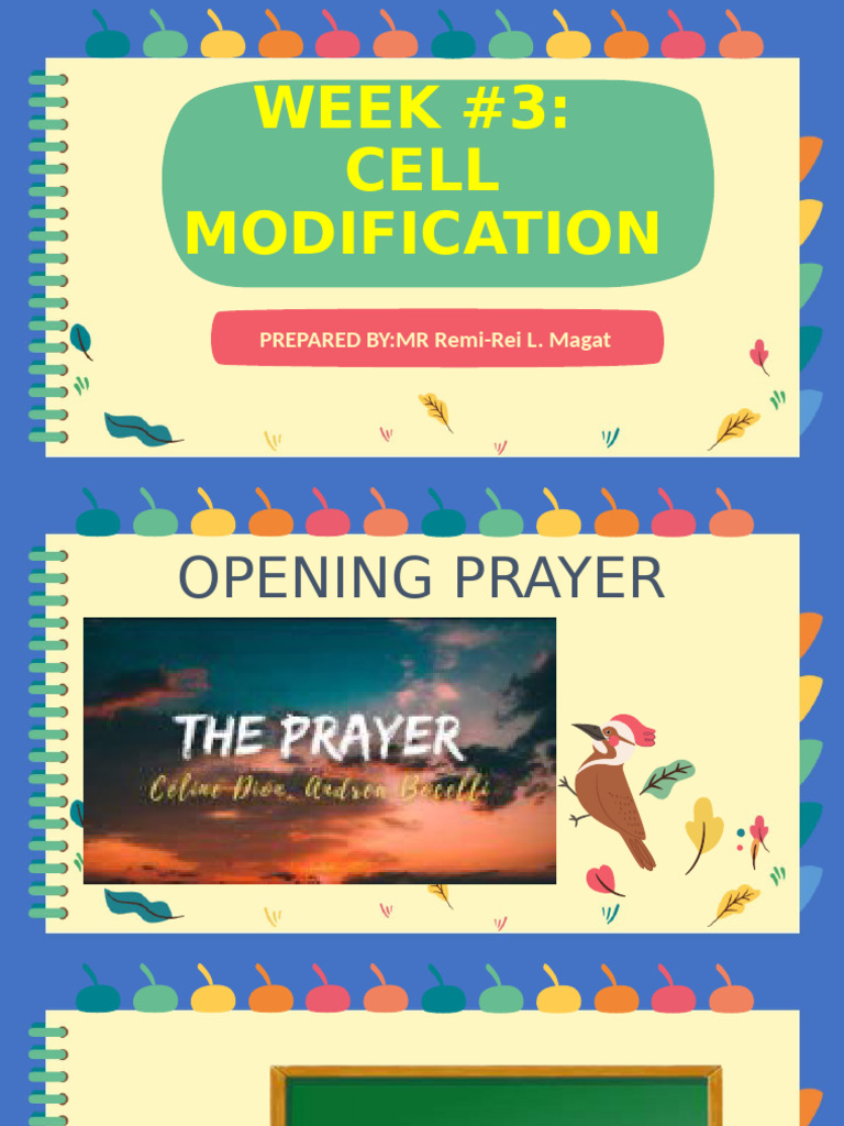 Week 2 Cell Modification | PDF