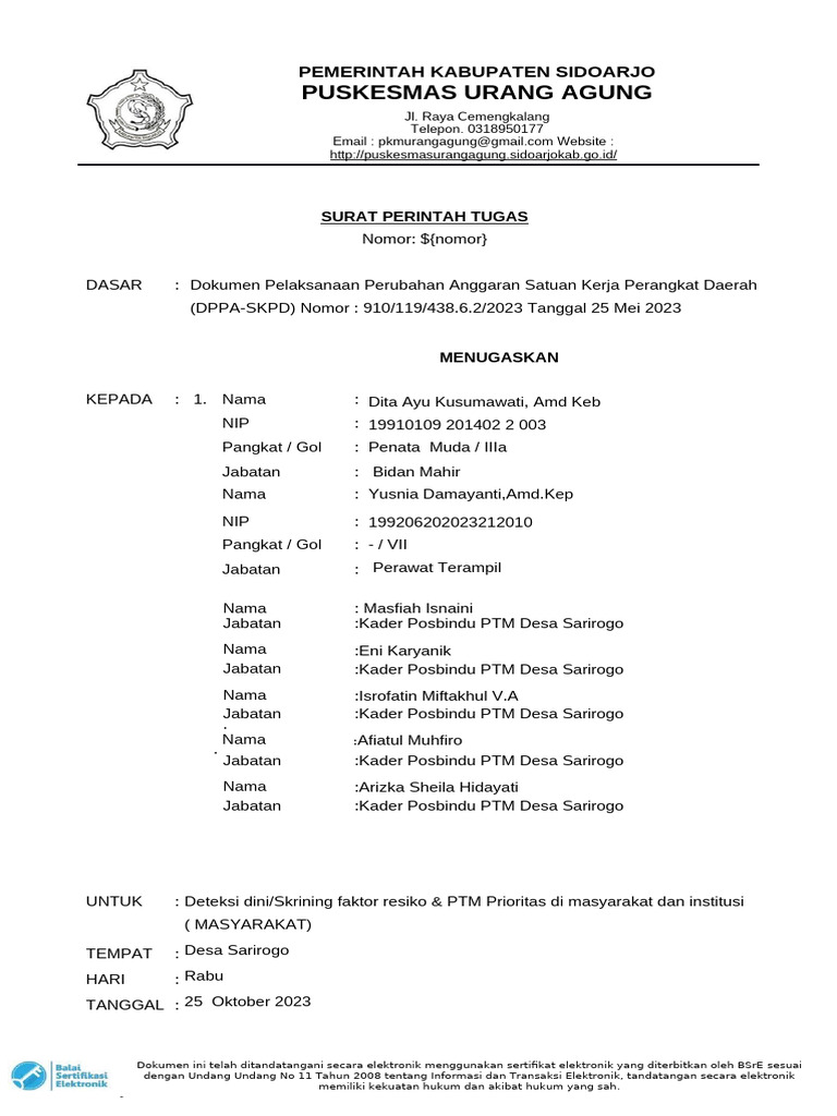 surat perbaikan okt | PDF