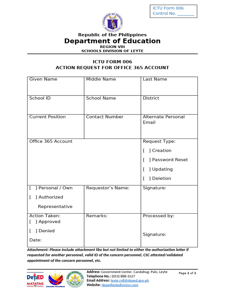 ICTU Form 006 | PDF