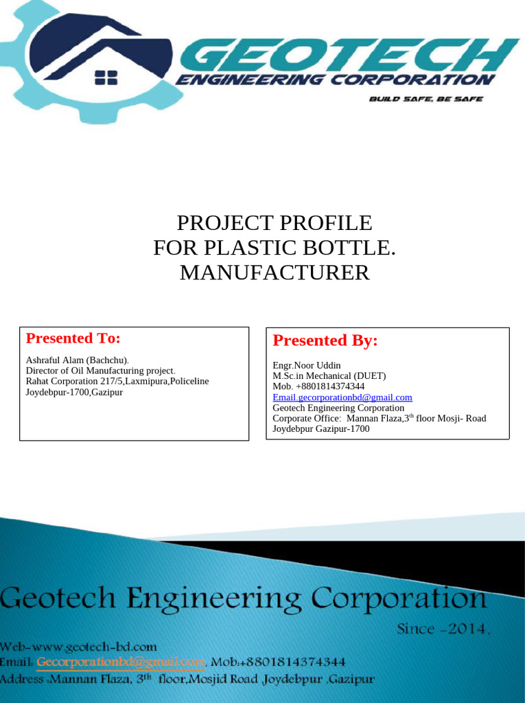 PROJECT PROFILE ON PLASTIC BOTTLE | PDF