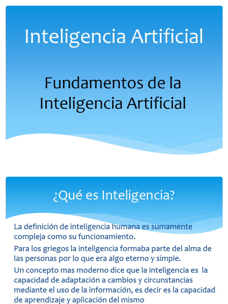 Fundamentos de La Inteligencia Artificial | PDF