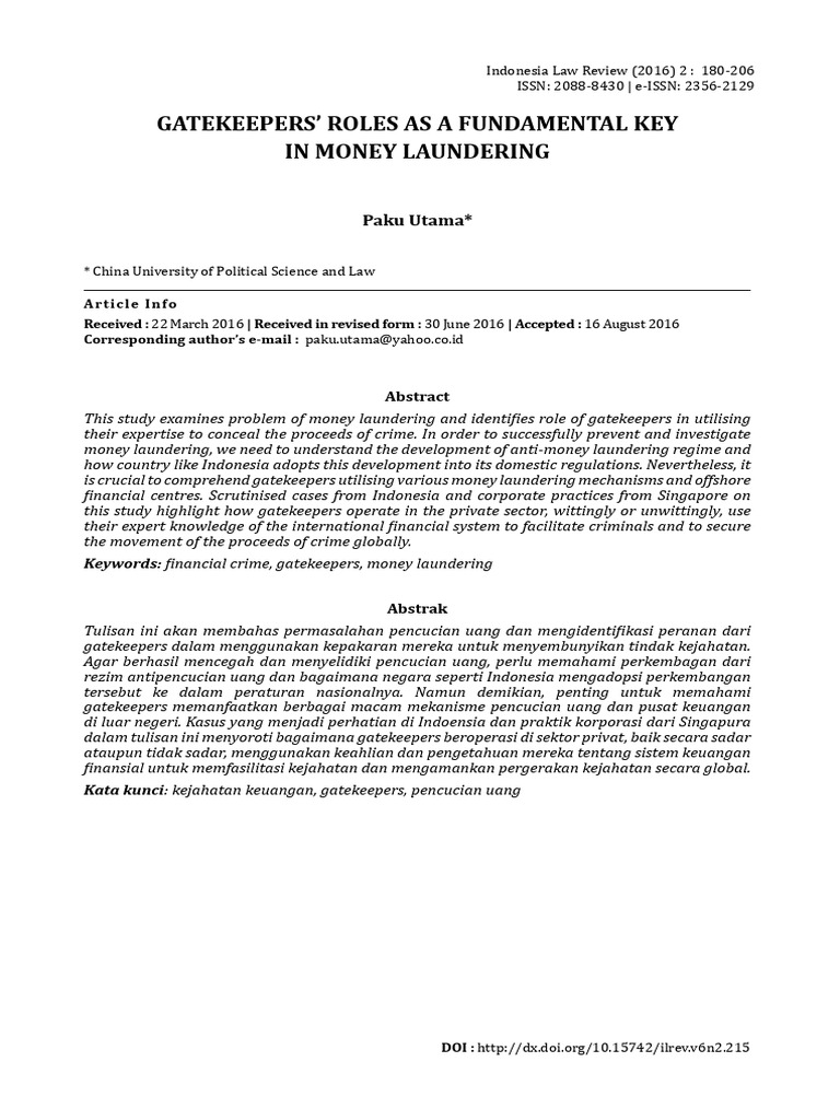 EN Gatekeepers Roles As A Fundamental Key I | PDF