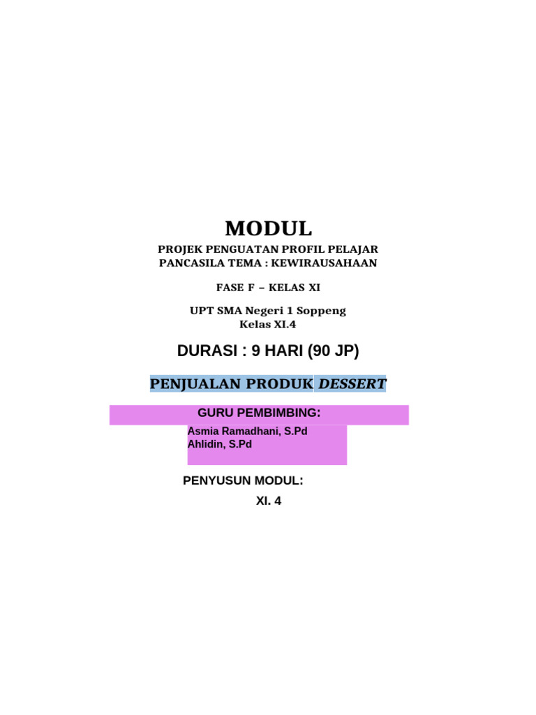 Modul P5 Kelas Xi 4 | PDF