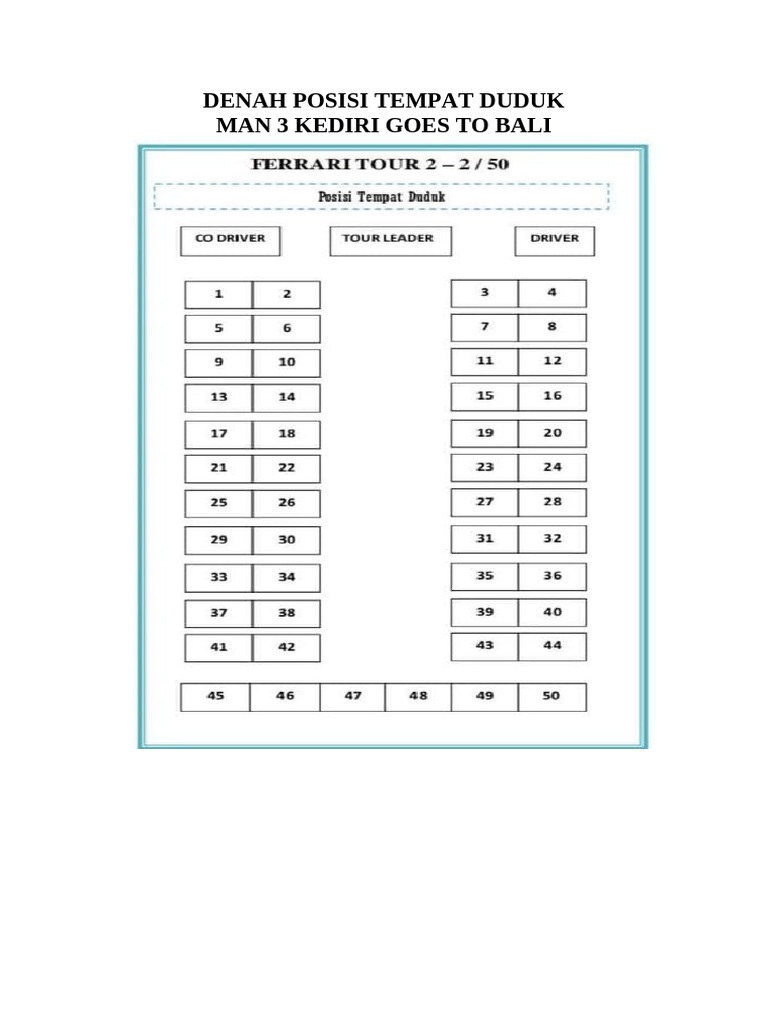 Contoh Denah Duduk Bis | PDF