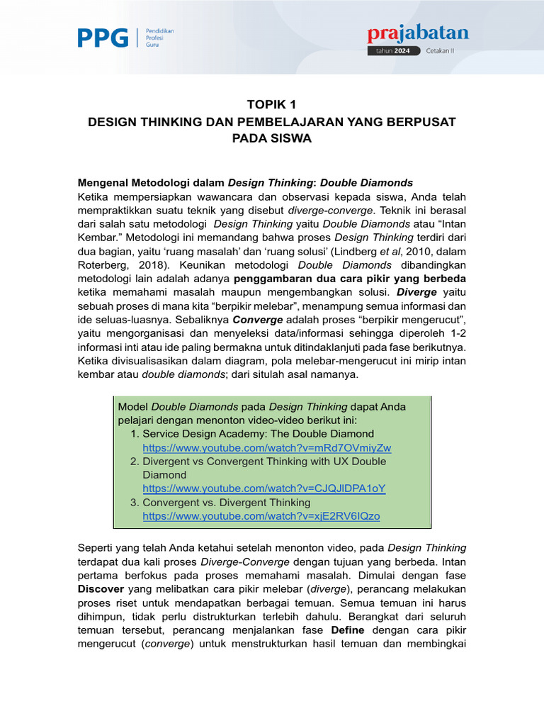 Topik 2 - Penggunaan Design Thinking | PDF