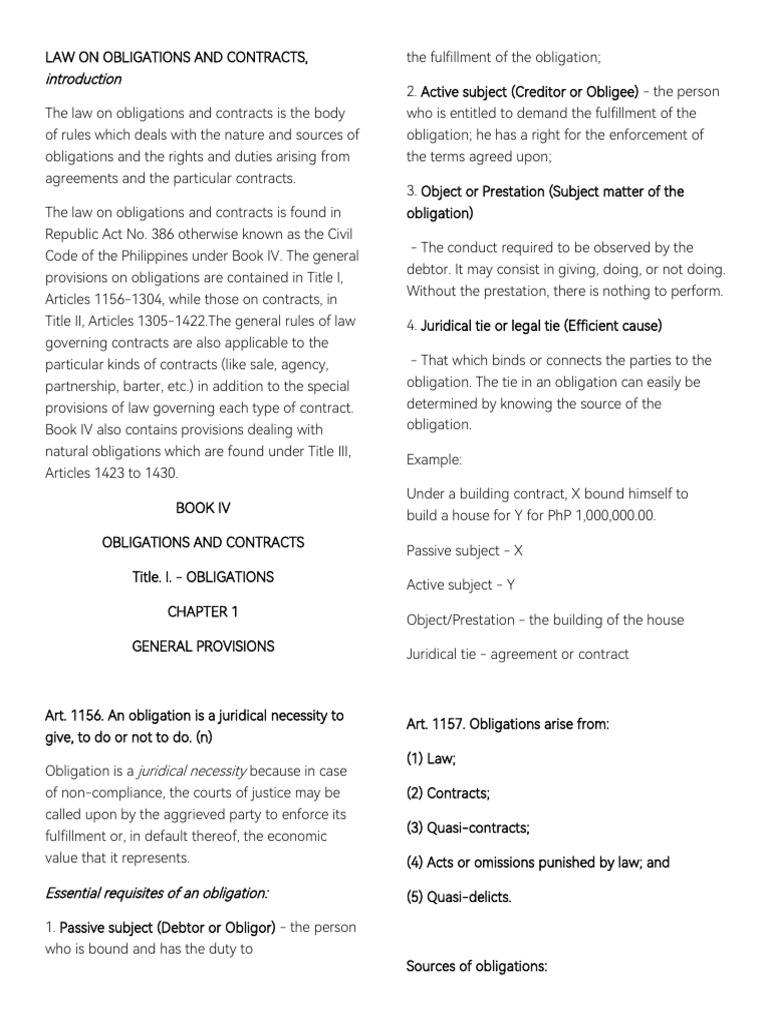 Obligations Reviewer | PDF