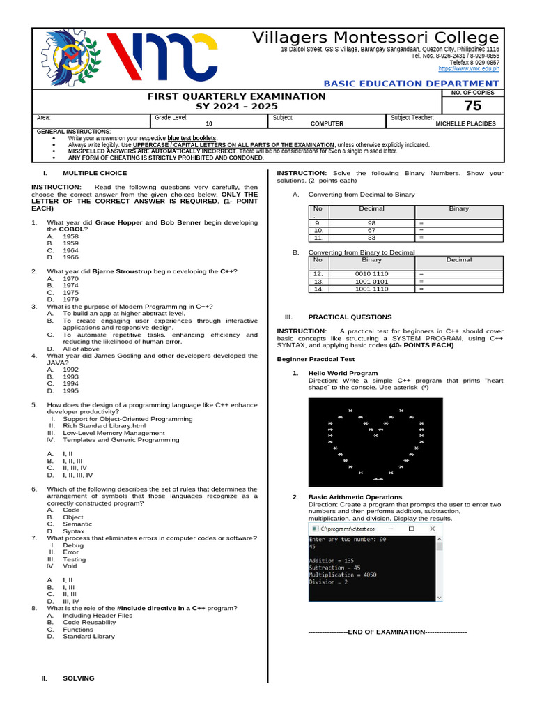 Q1-QA-COMPUTER-10-SY 2024-2025 | PDF