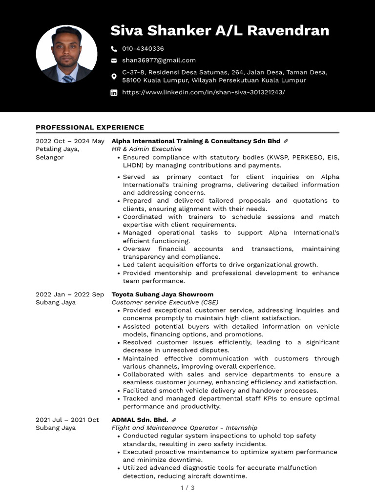 Siva Shanker - CV | PDF